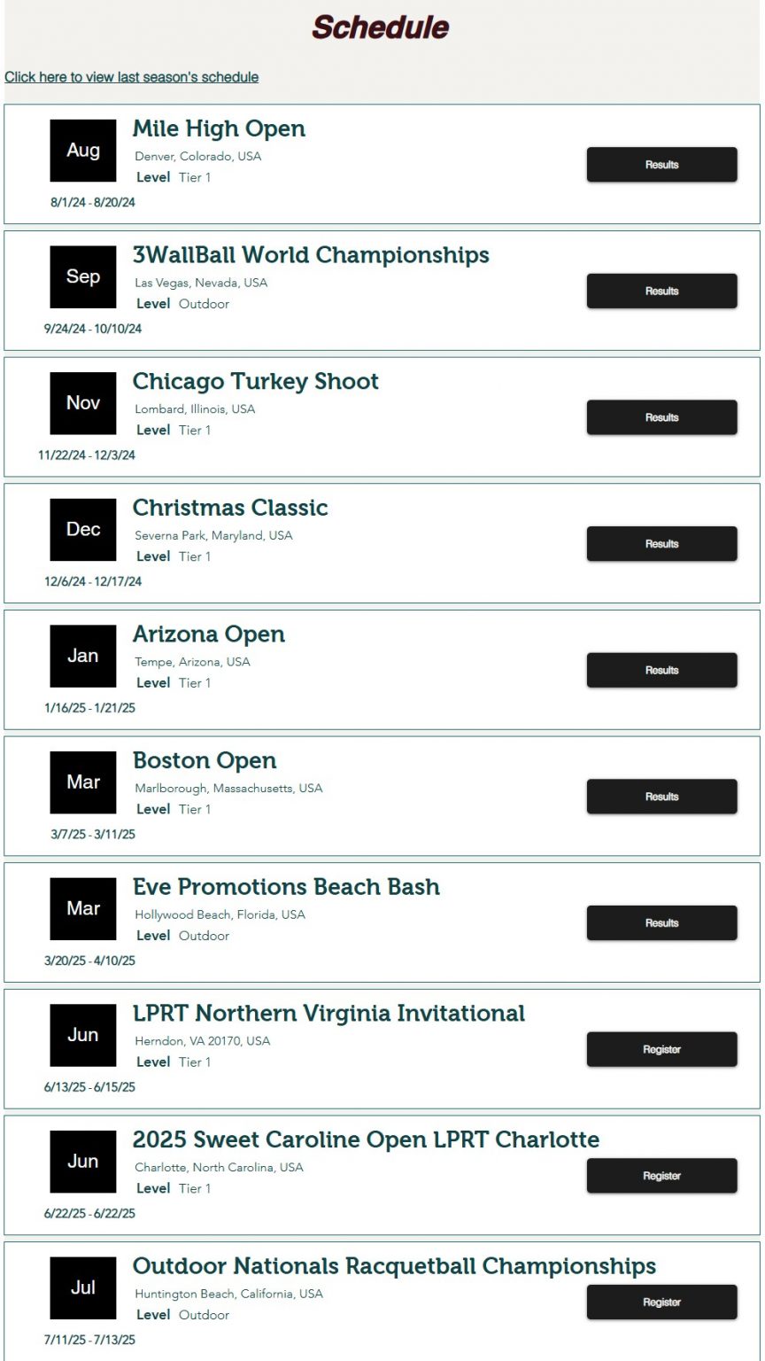 LPRT 2024-2025 Season Recap – Daily Racquetball